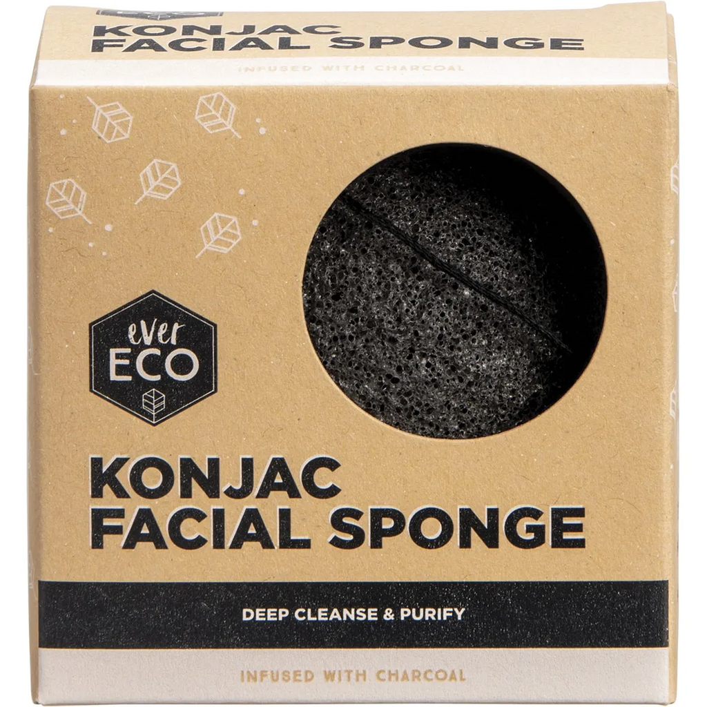 EVER ECO Konjac Facial Sponge Charcoal **COMPOSTABLE** | The Healthy ...