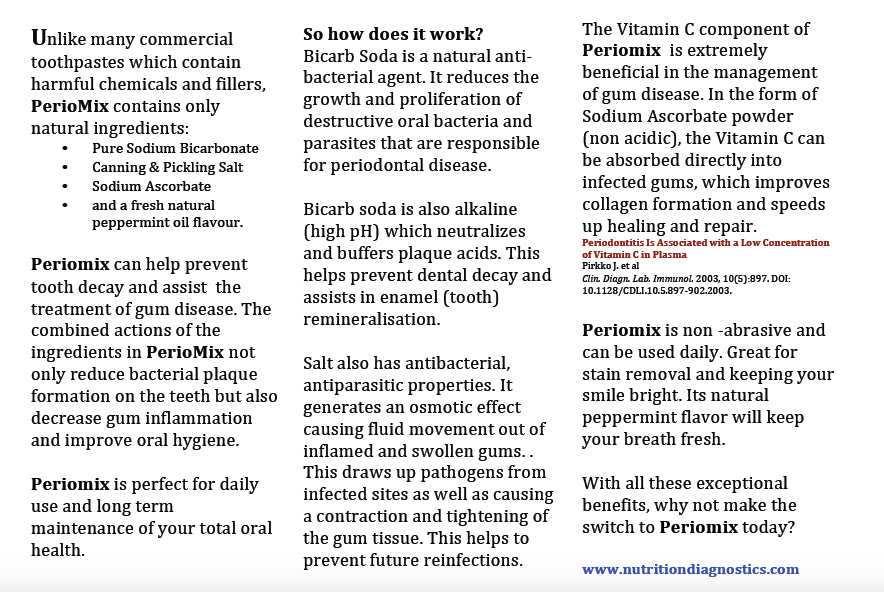 Nutrition Diagnostics PerioMix - Dental Bacterial Defense 250g Powder ...